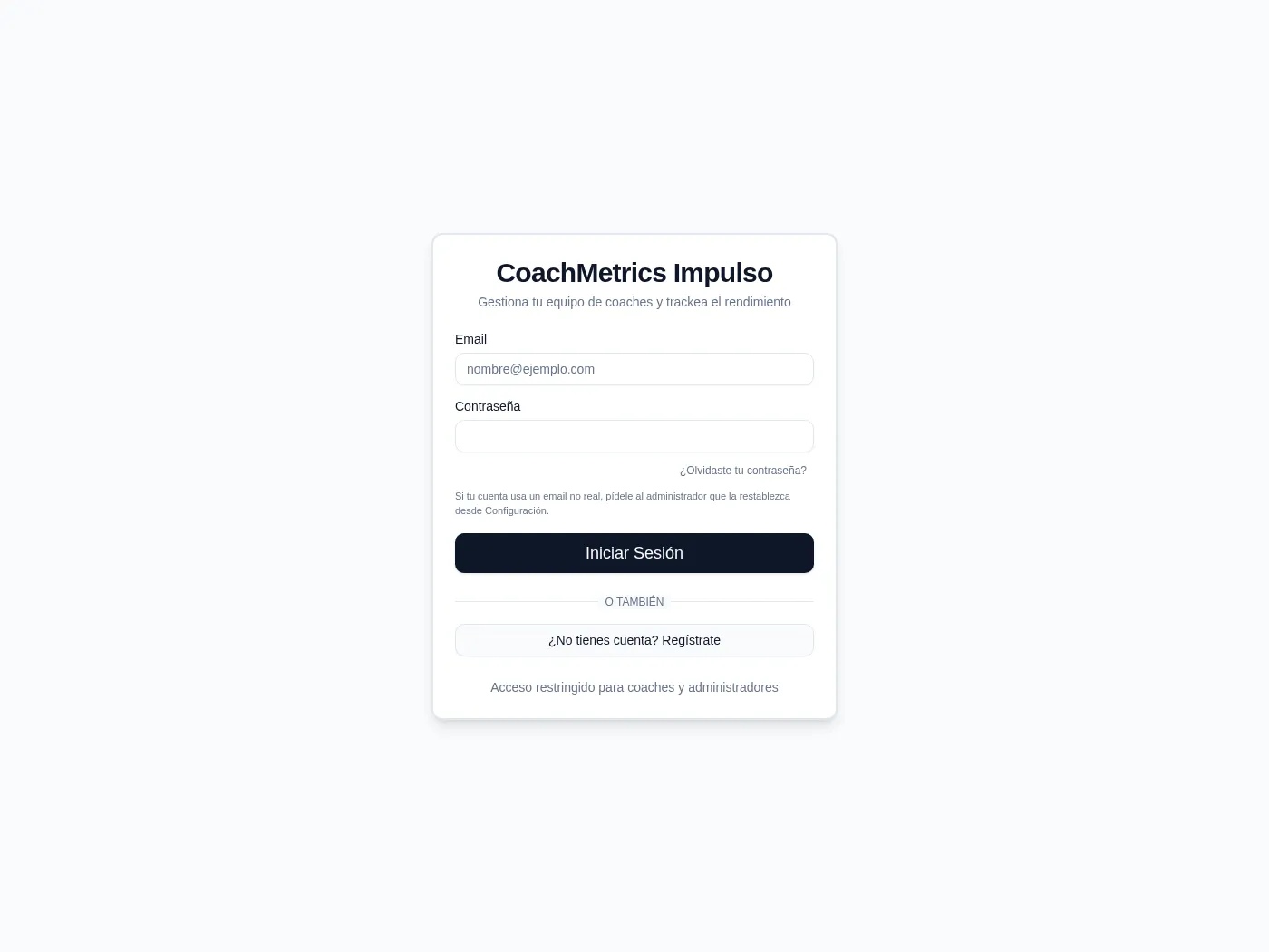 Coach Metrics Dashboard