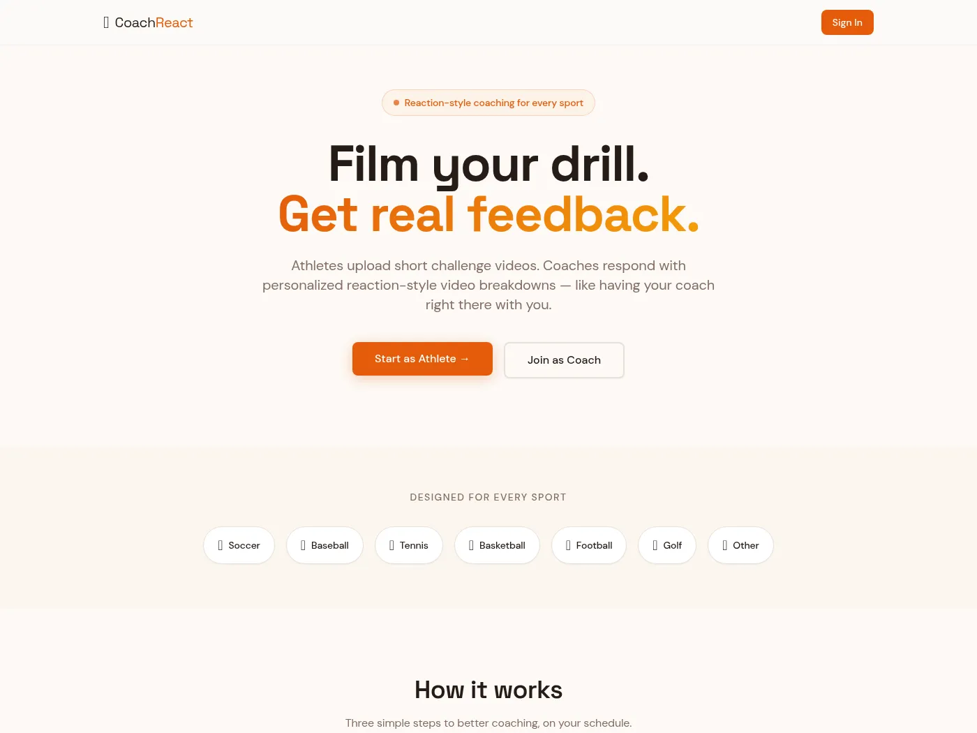 CoachReact Platform