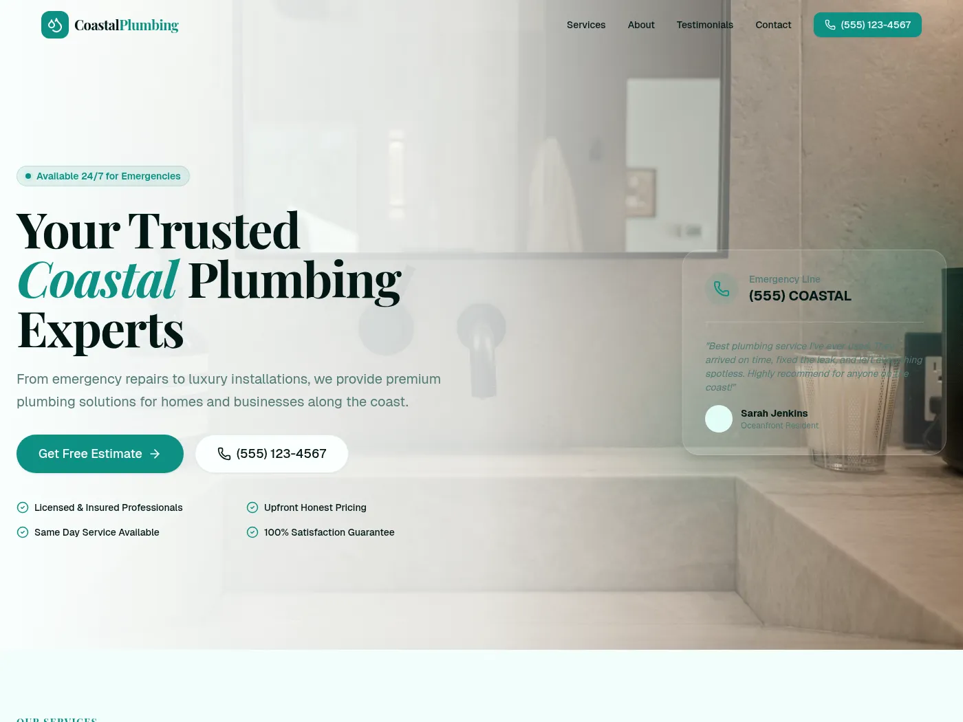 Coastal Plumbing Website