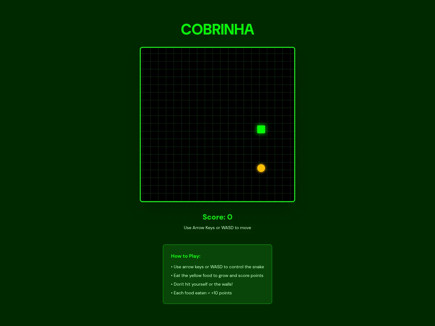 Cobrinha Game