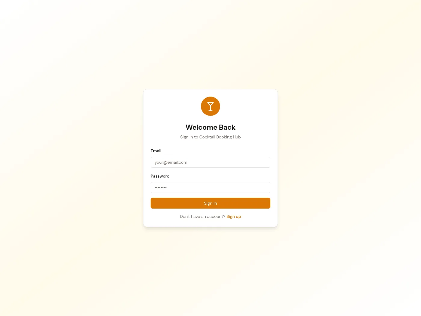 Cocktail Booking Hub