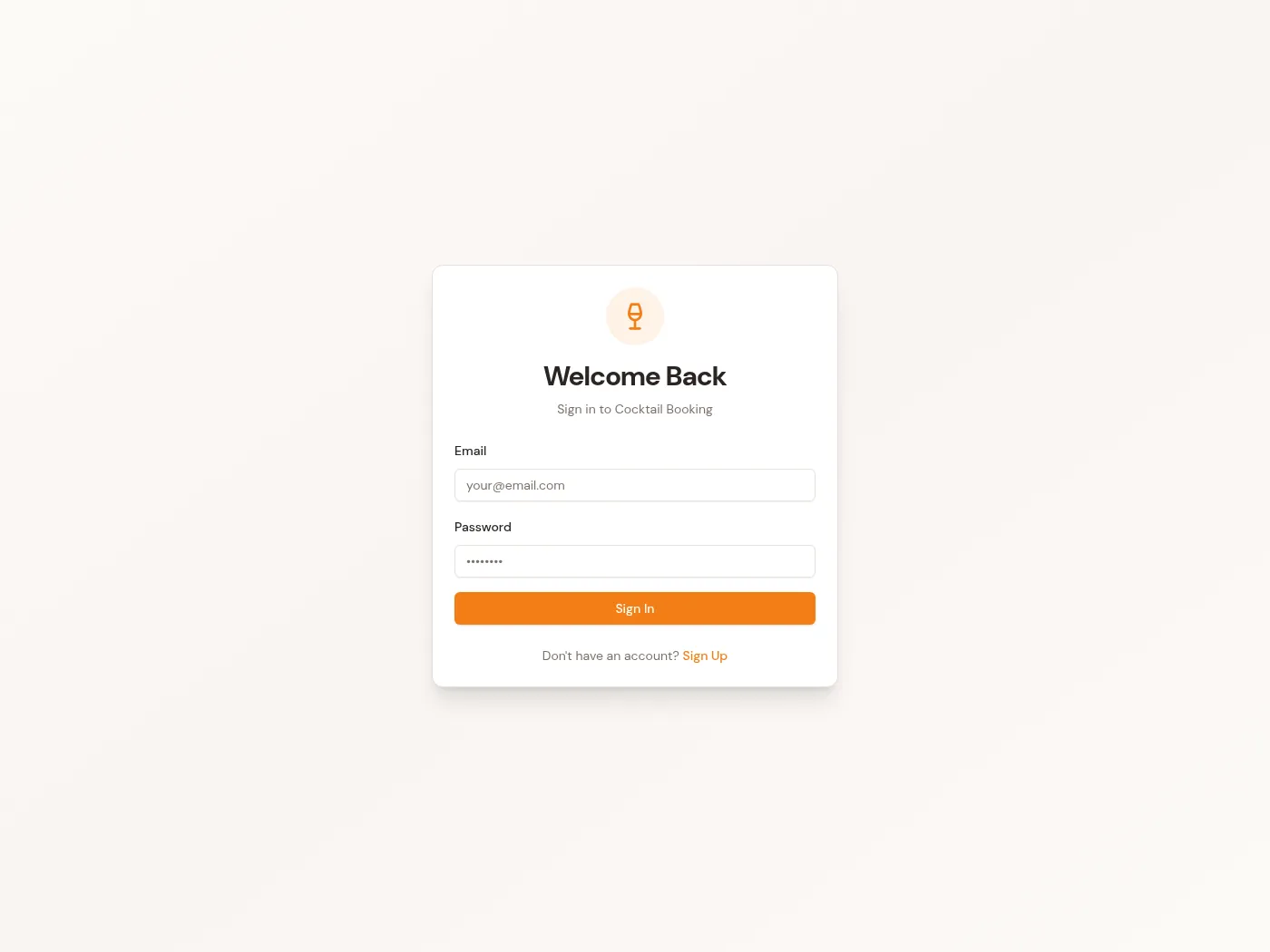 Cocktail Booking Portal