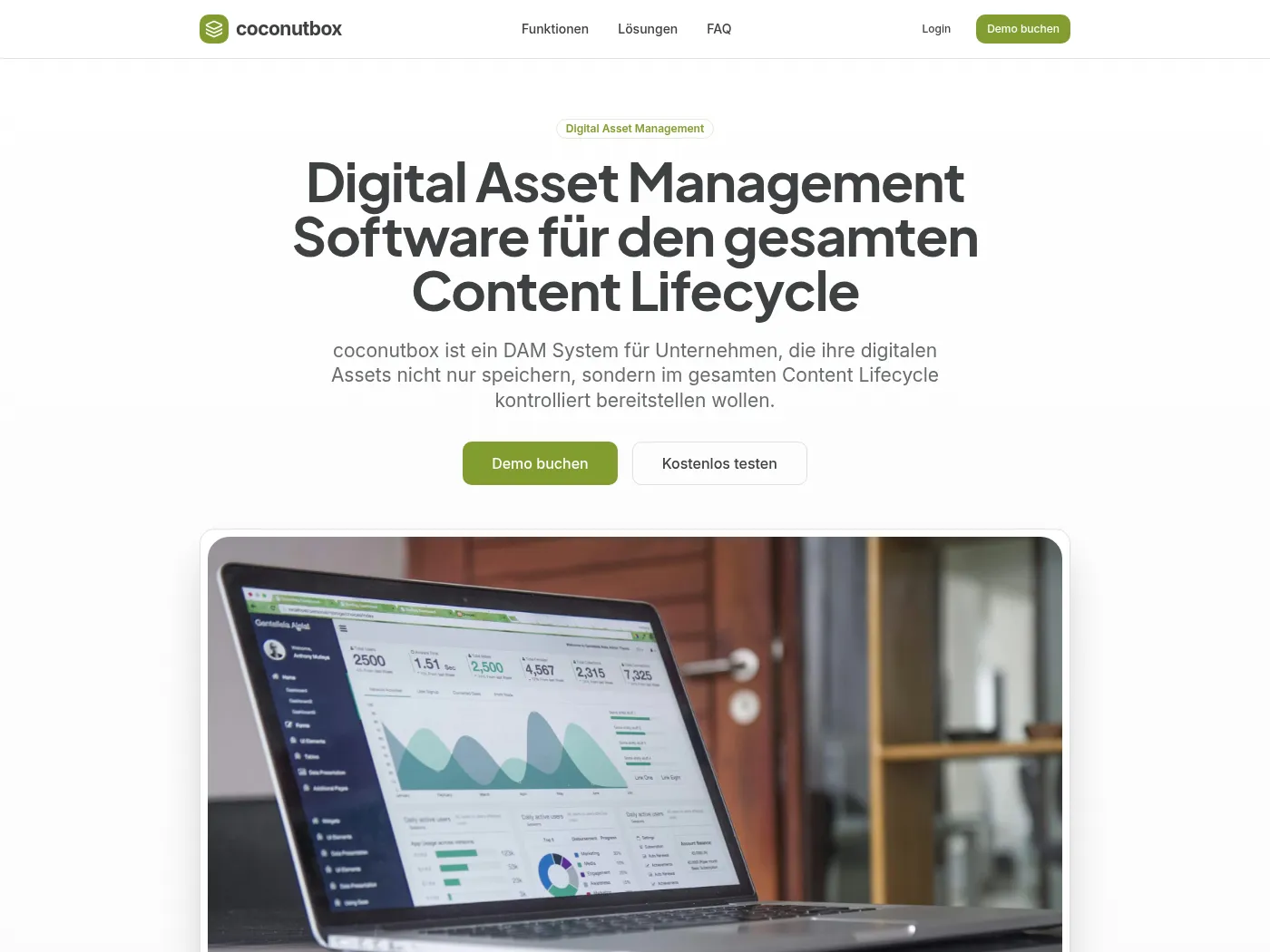 Coconutbox DAM Landing Page