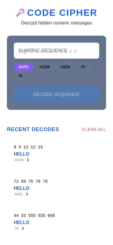 Code Cipher Tool