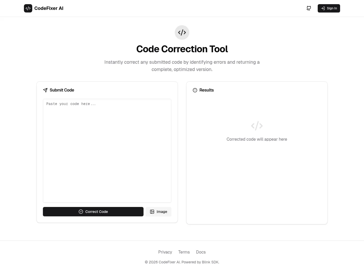 Code Correction Tool