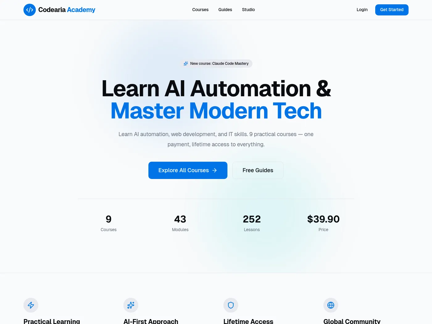Codearia Academy Clone