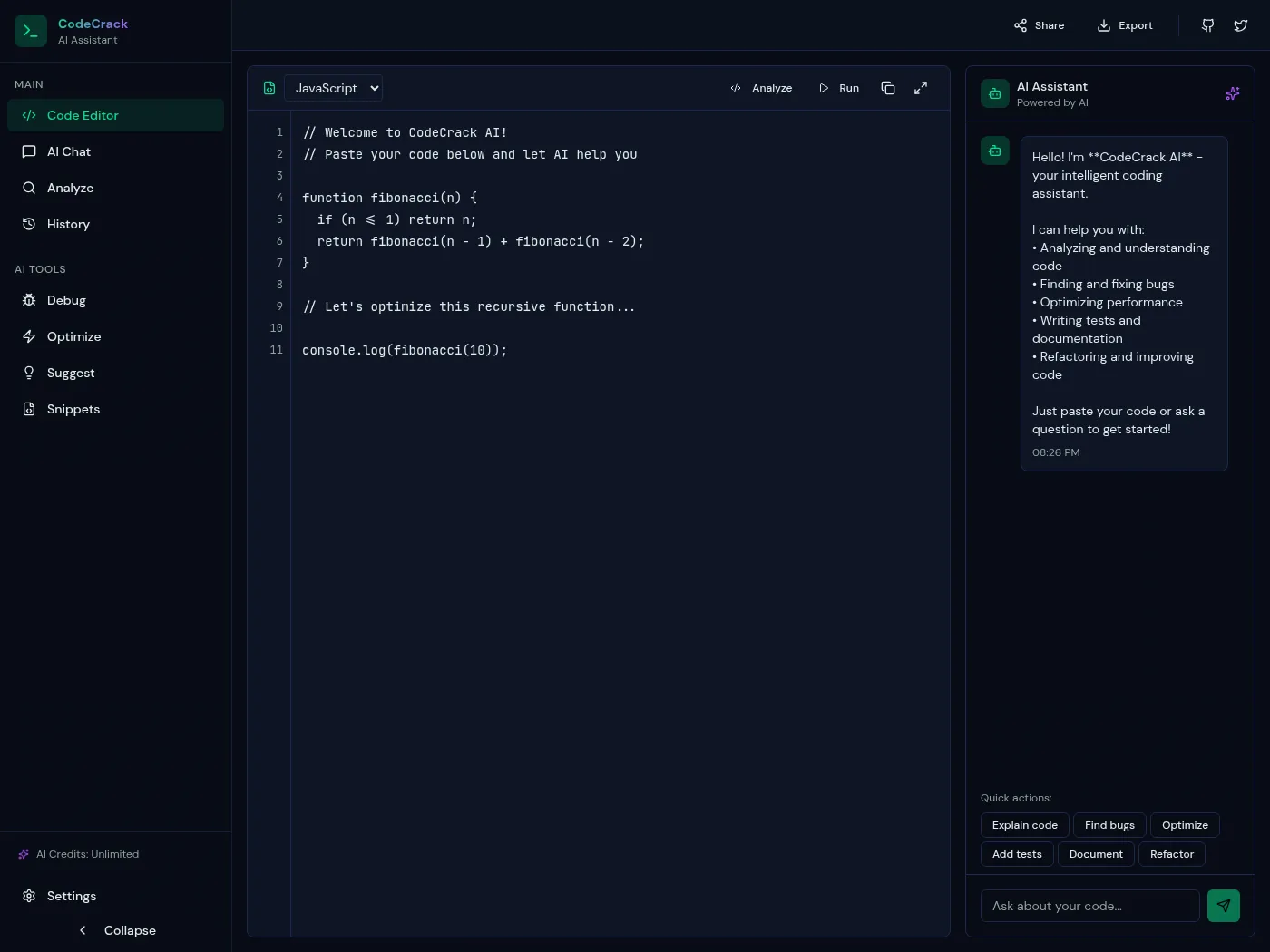 CodeCrack AI Assistant