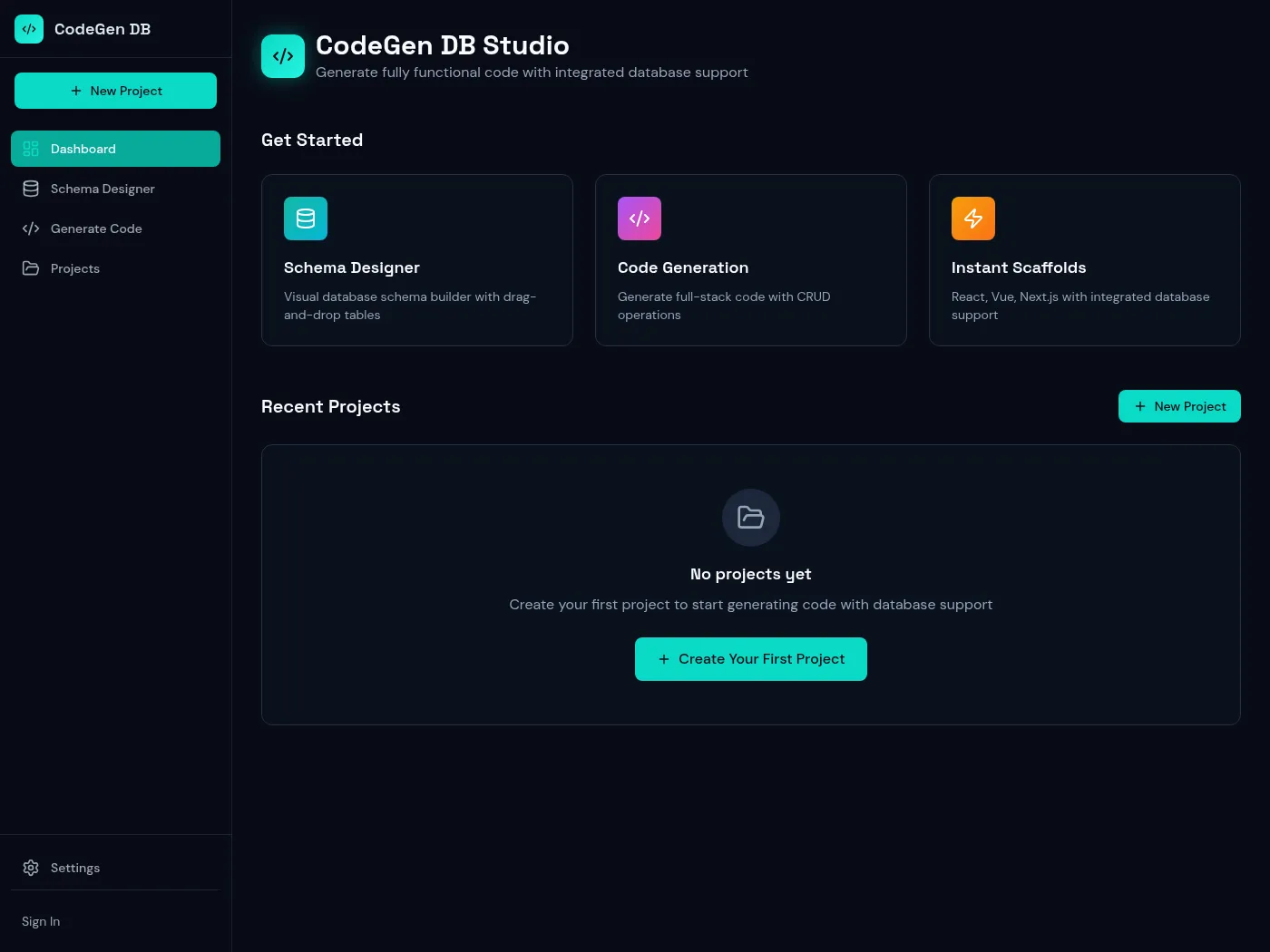 CodeGen DB Studio
