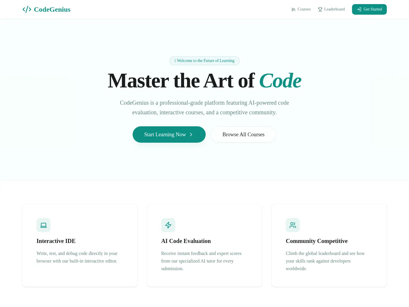 CodeGenius Learning Platform