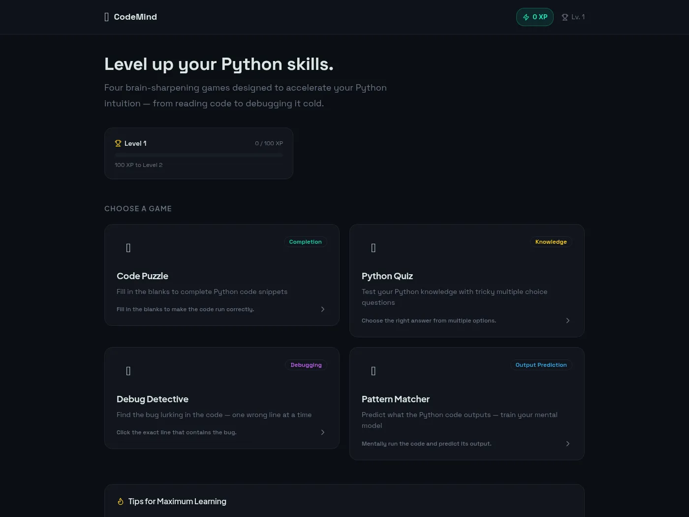 CodeMind Games