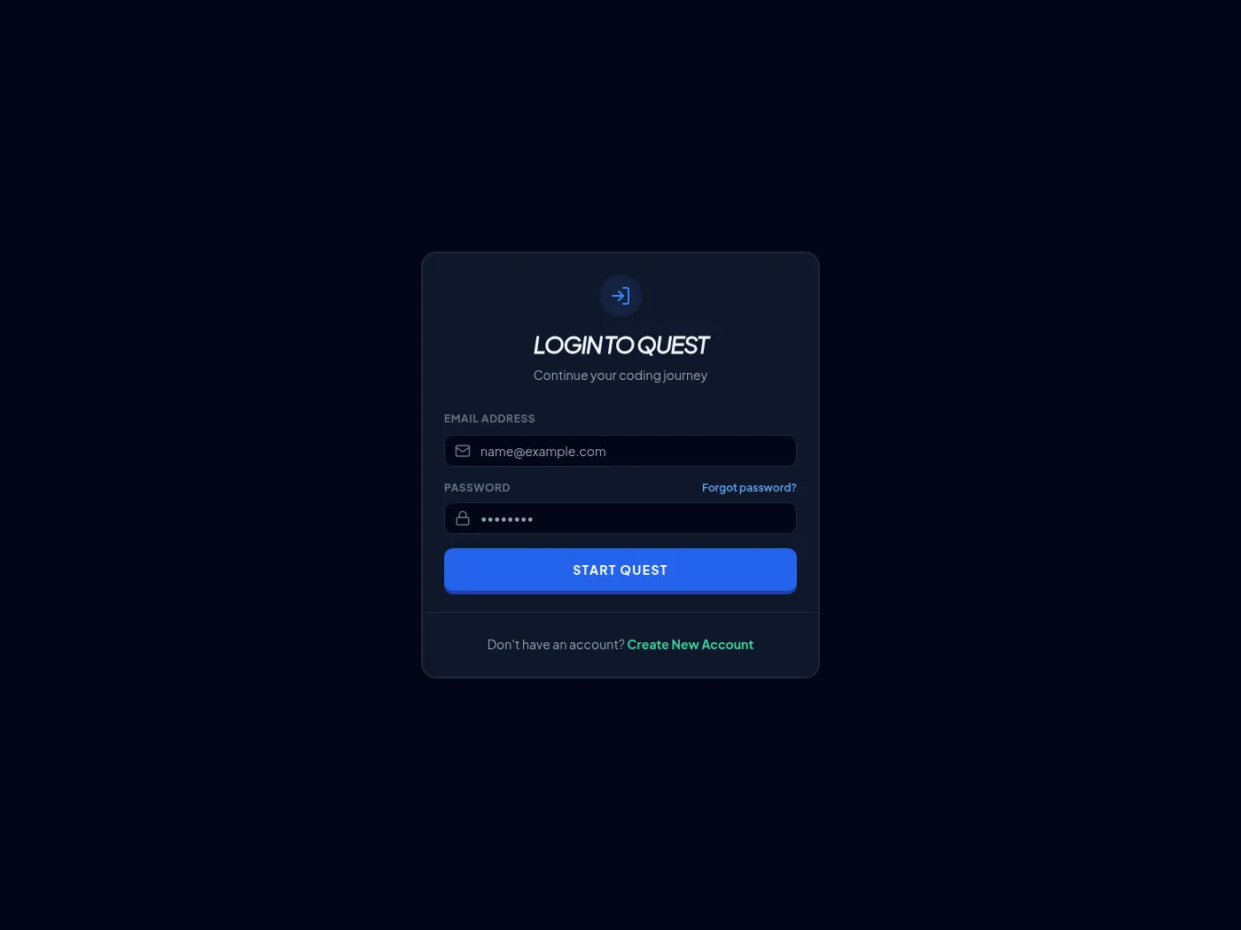 CodeQuest Login Portal