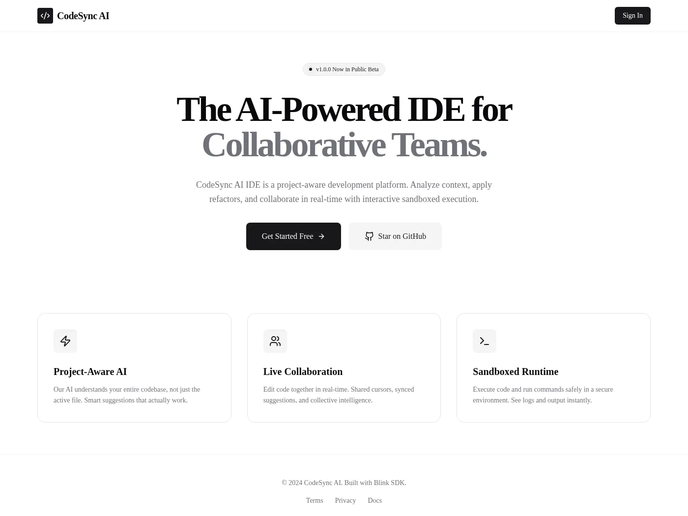 CodeSync AI IDE