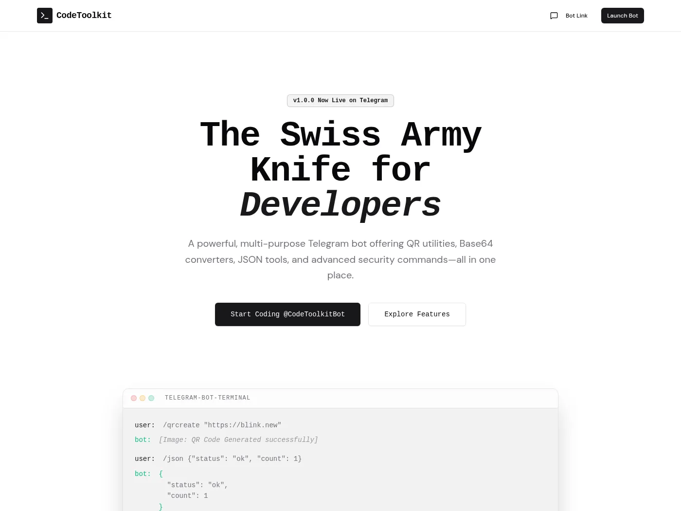 CodeToolkit Telegram Bot