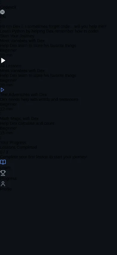 Codexcil: Emotional Python & AI Learning App (Help Dex!)