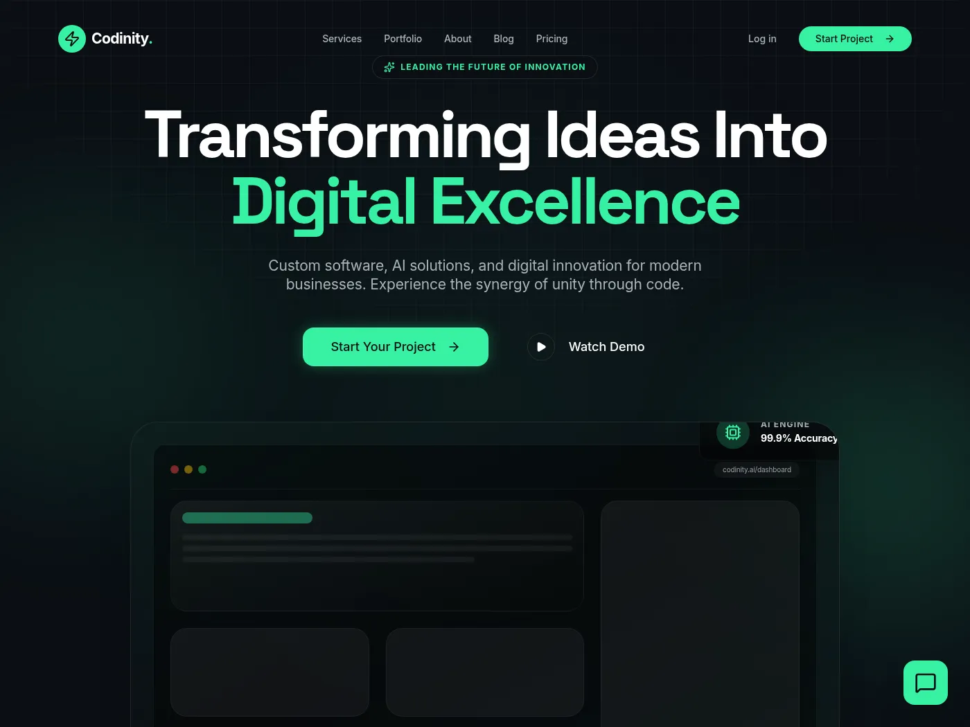 Codinity Futuristic IT Website