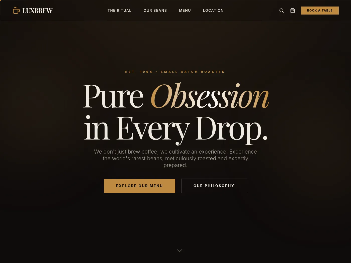 LuxBrew 3D Coffee Site