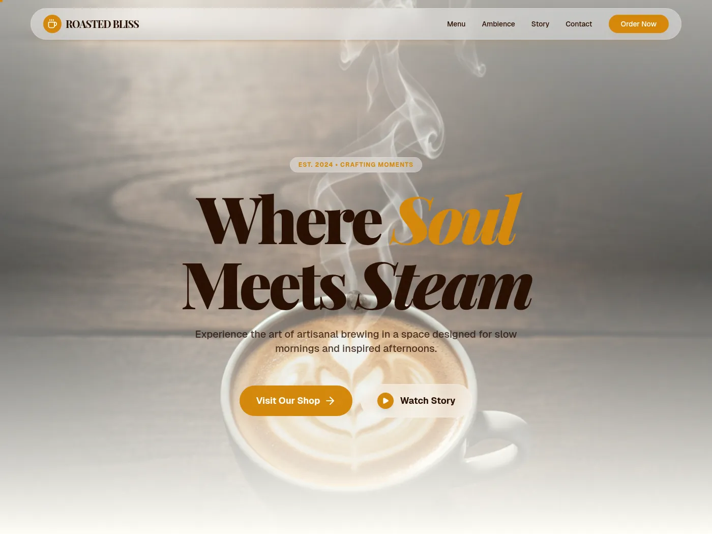 Animated Coffee Shop Site