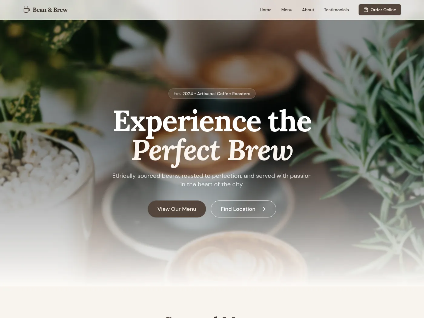 Coffee Shop Landing