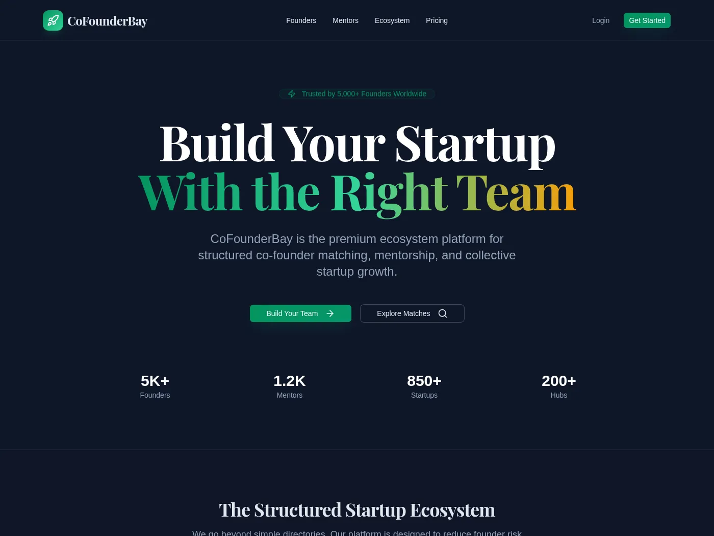 CoFounderBay Startup Platform
