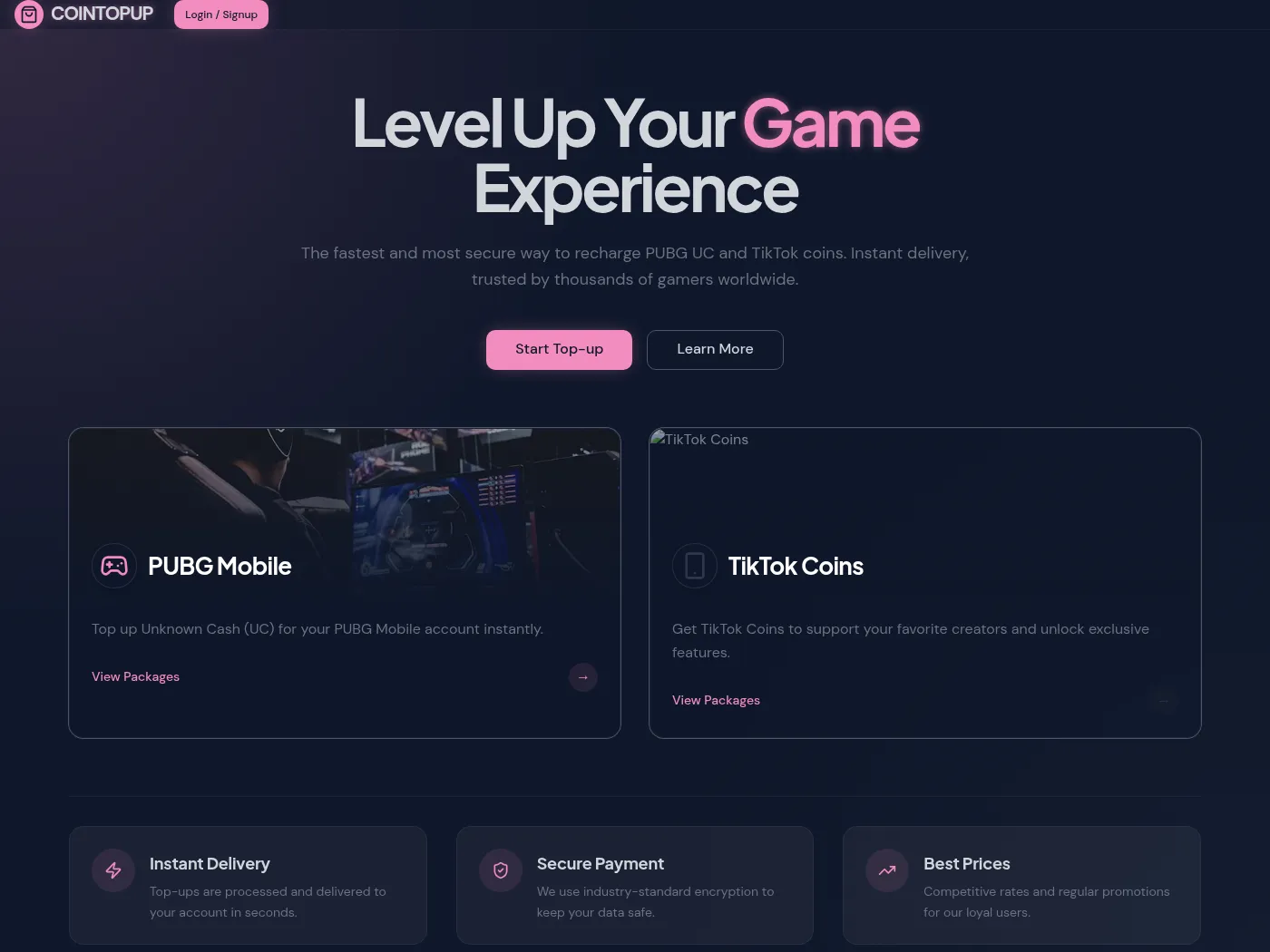 CoinTopUp Platform