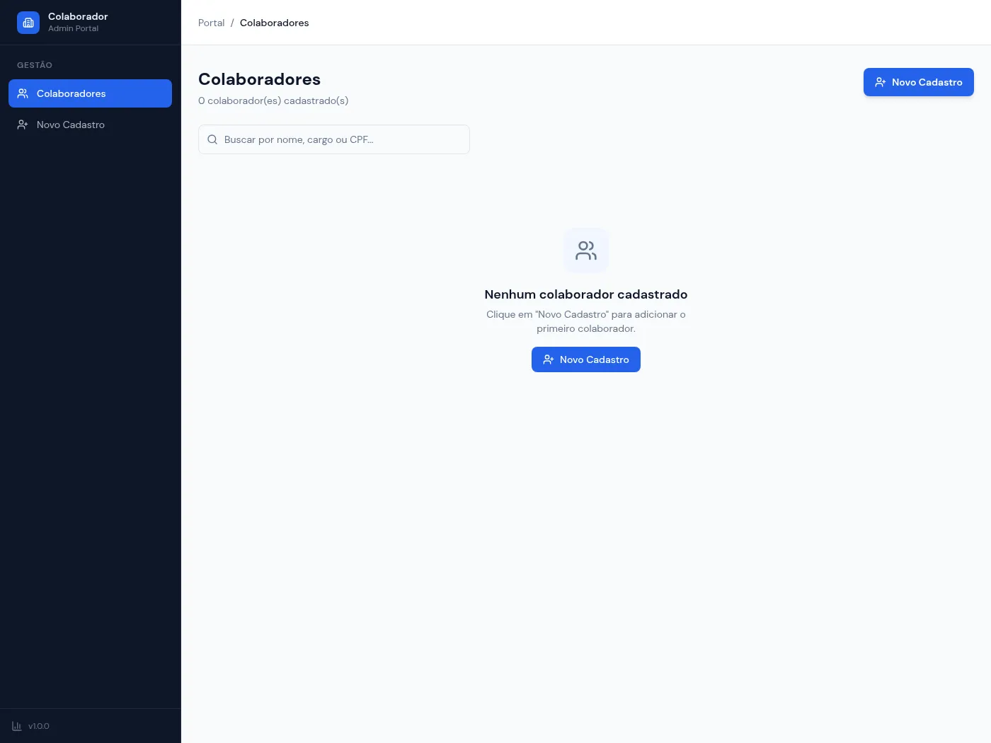 Colaborador Admin Portal