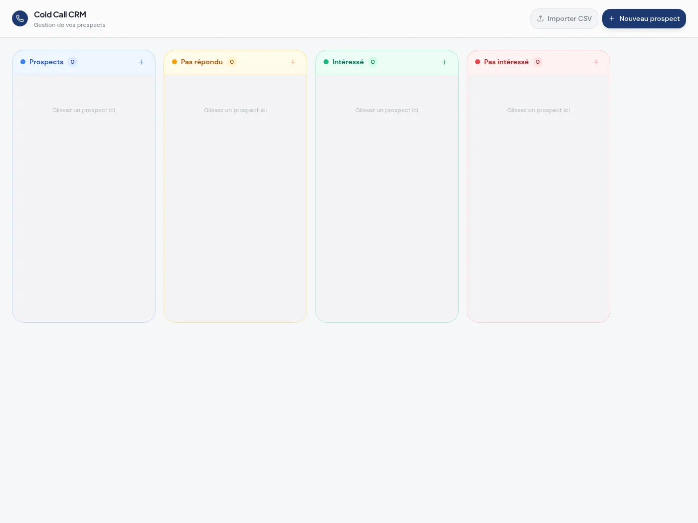 Cold Call CRM Board