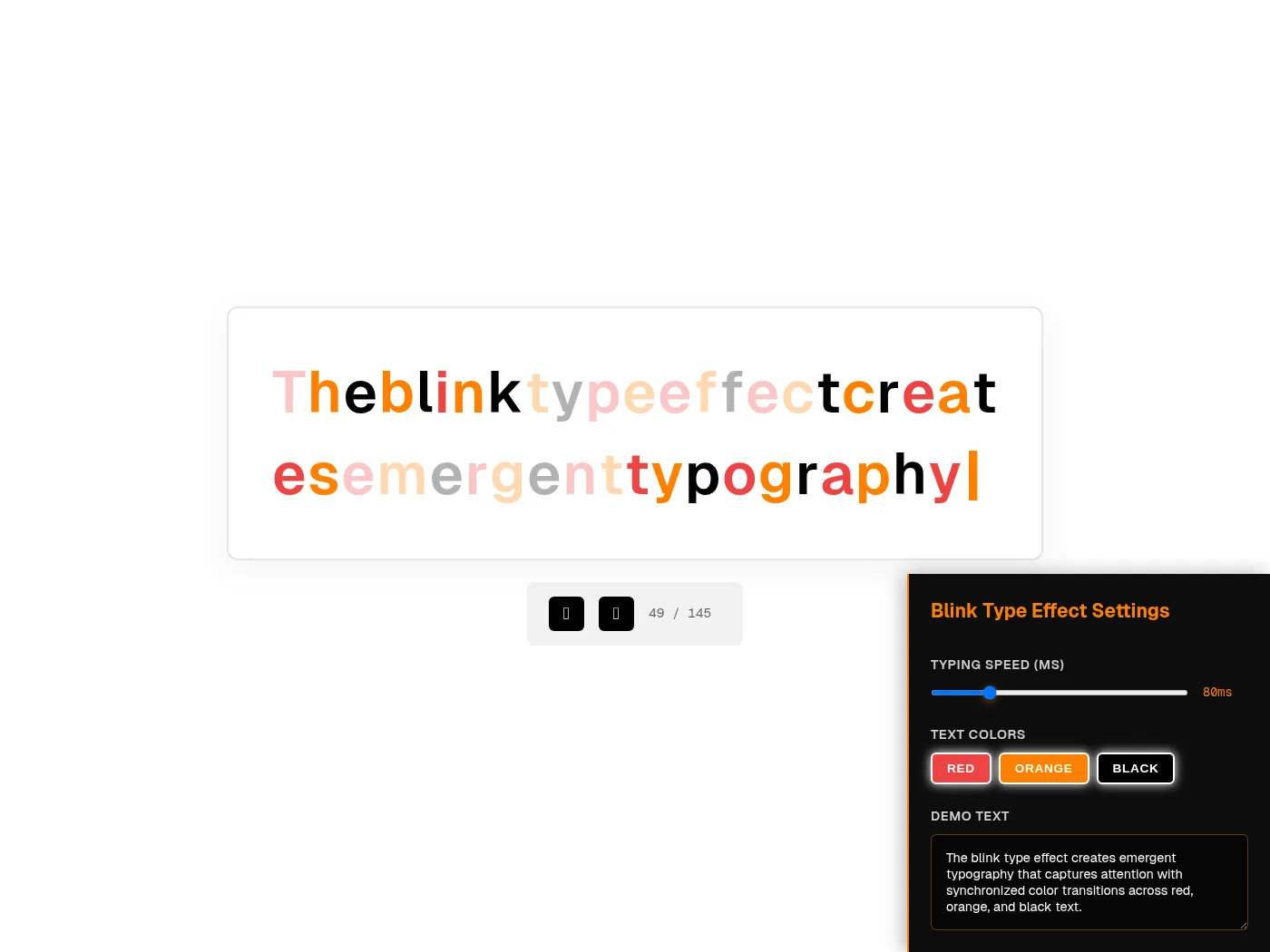 Color Blink Type Effect