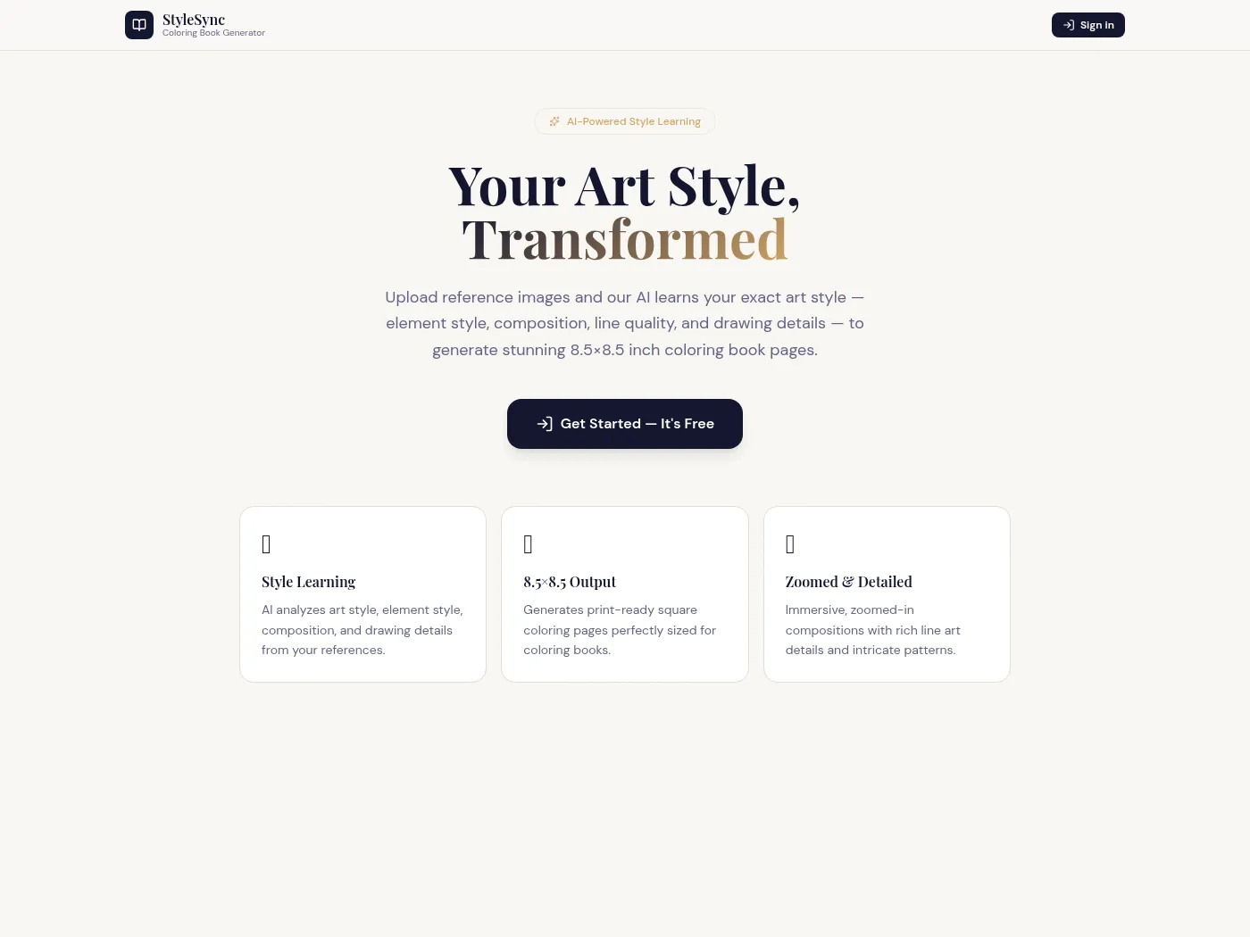 StyleSync Coloring Generator