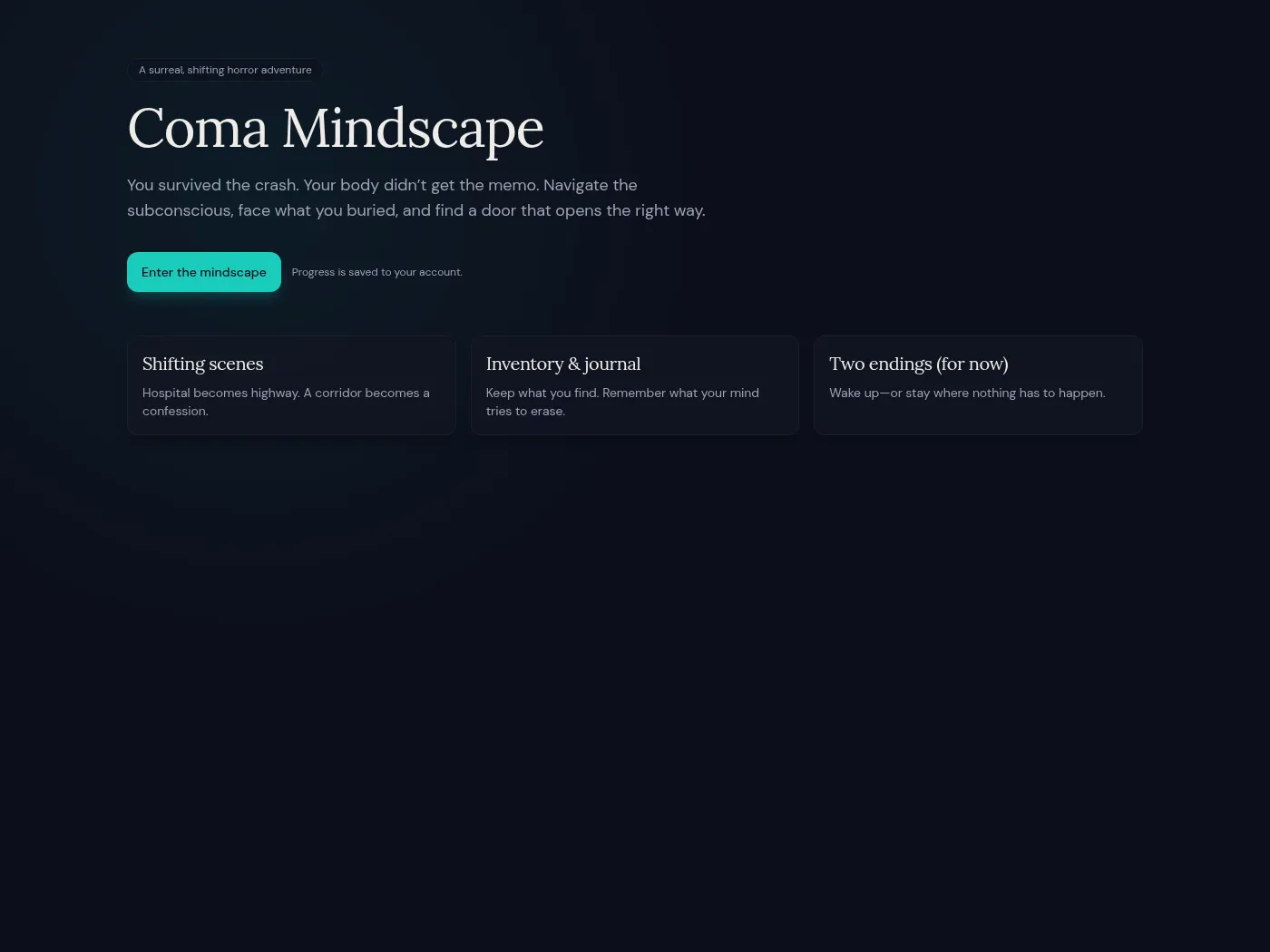 Coma Mindscape Horror Game