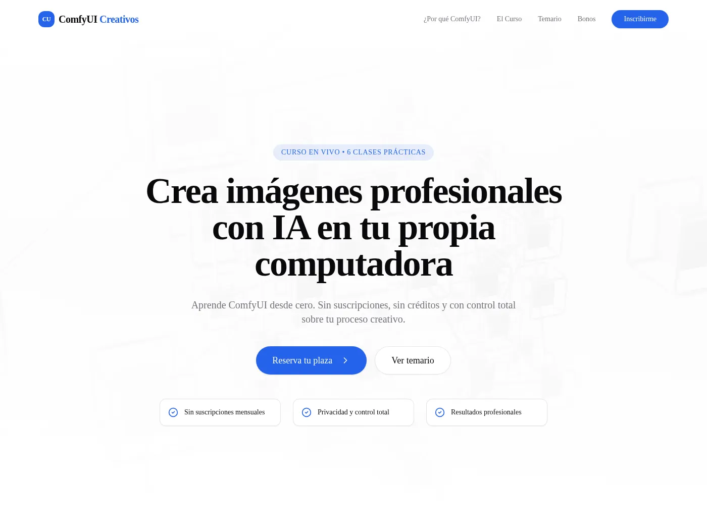 ComfyUI Creativos Landing