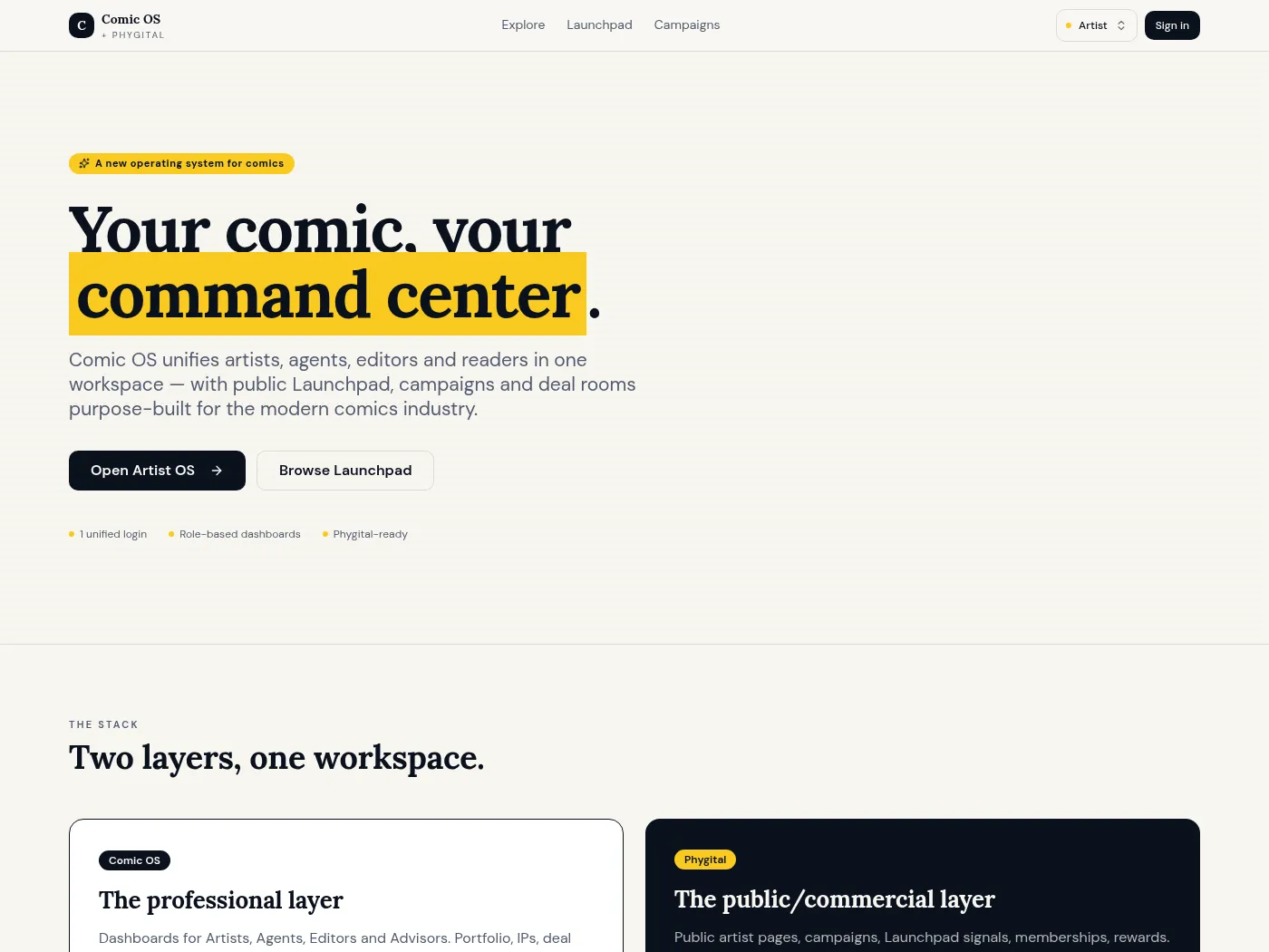 Comic OS + Phygital Suite
