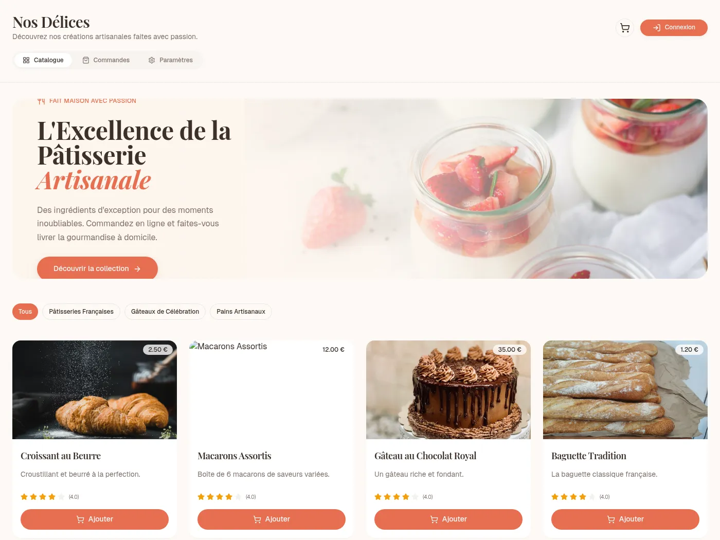 Pâtisserie Commande Pro