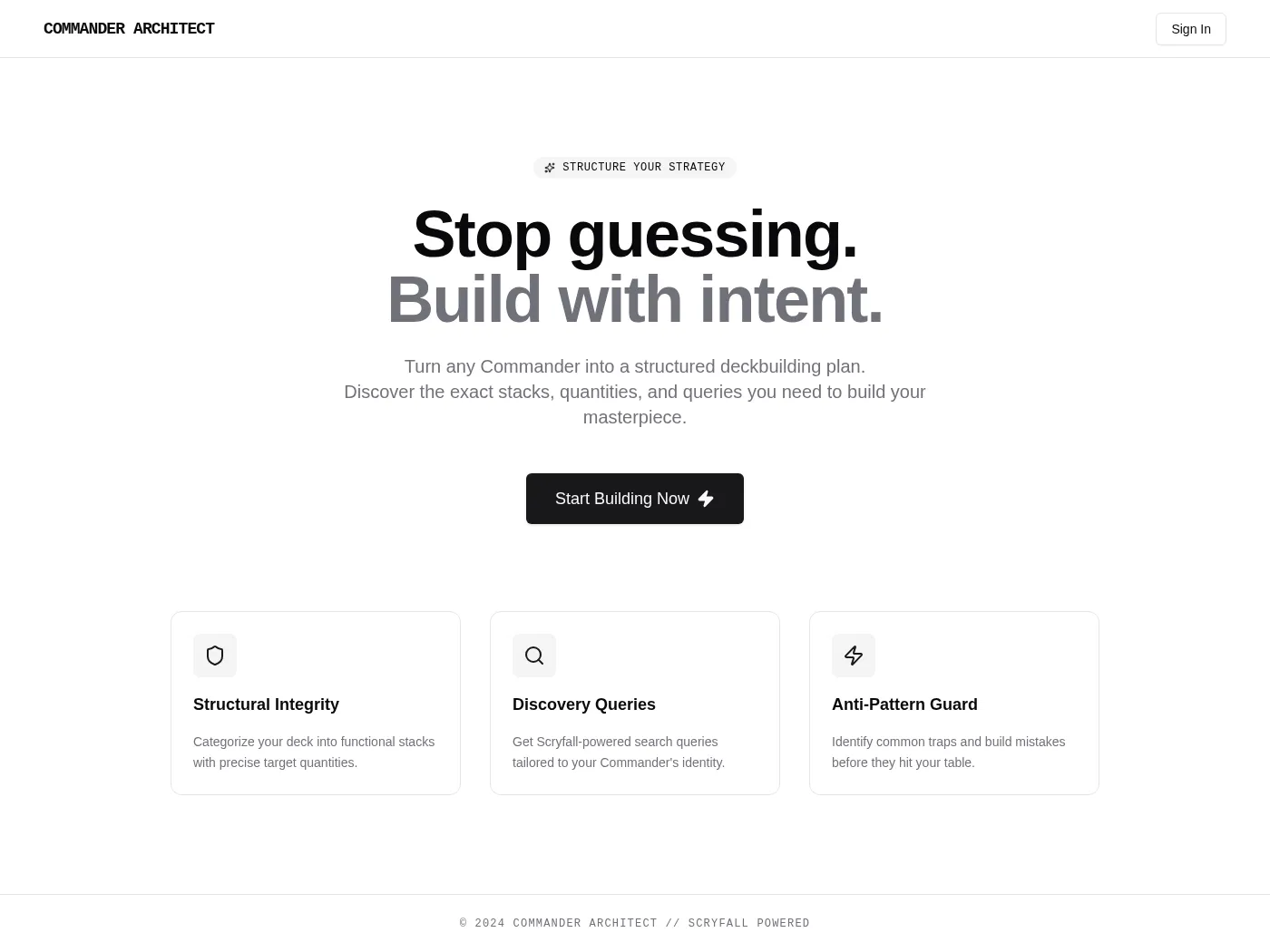 Commander Plan Builder