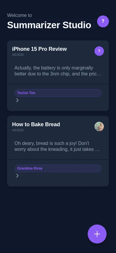 Comment Summarizer Studio