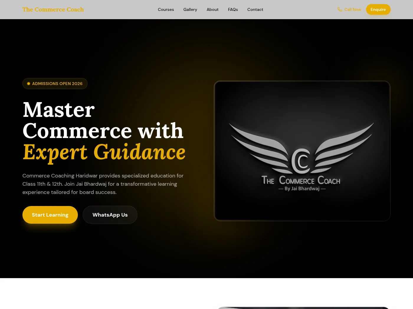 Commerce Coaching Haridwar Landing