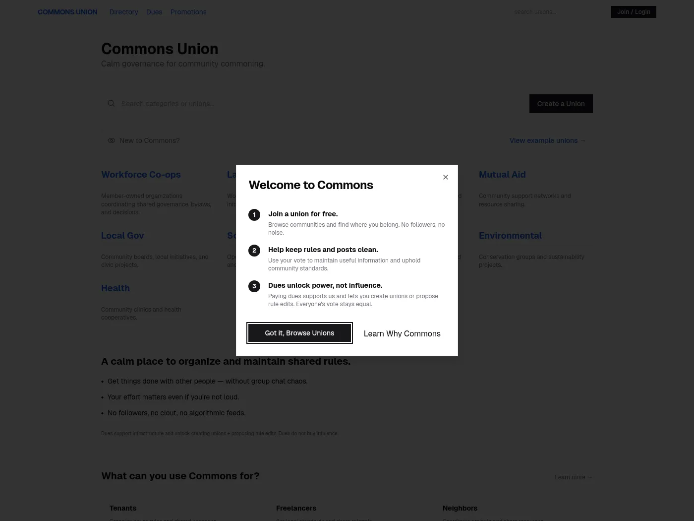 Commons Union MVP