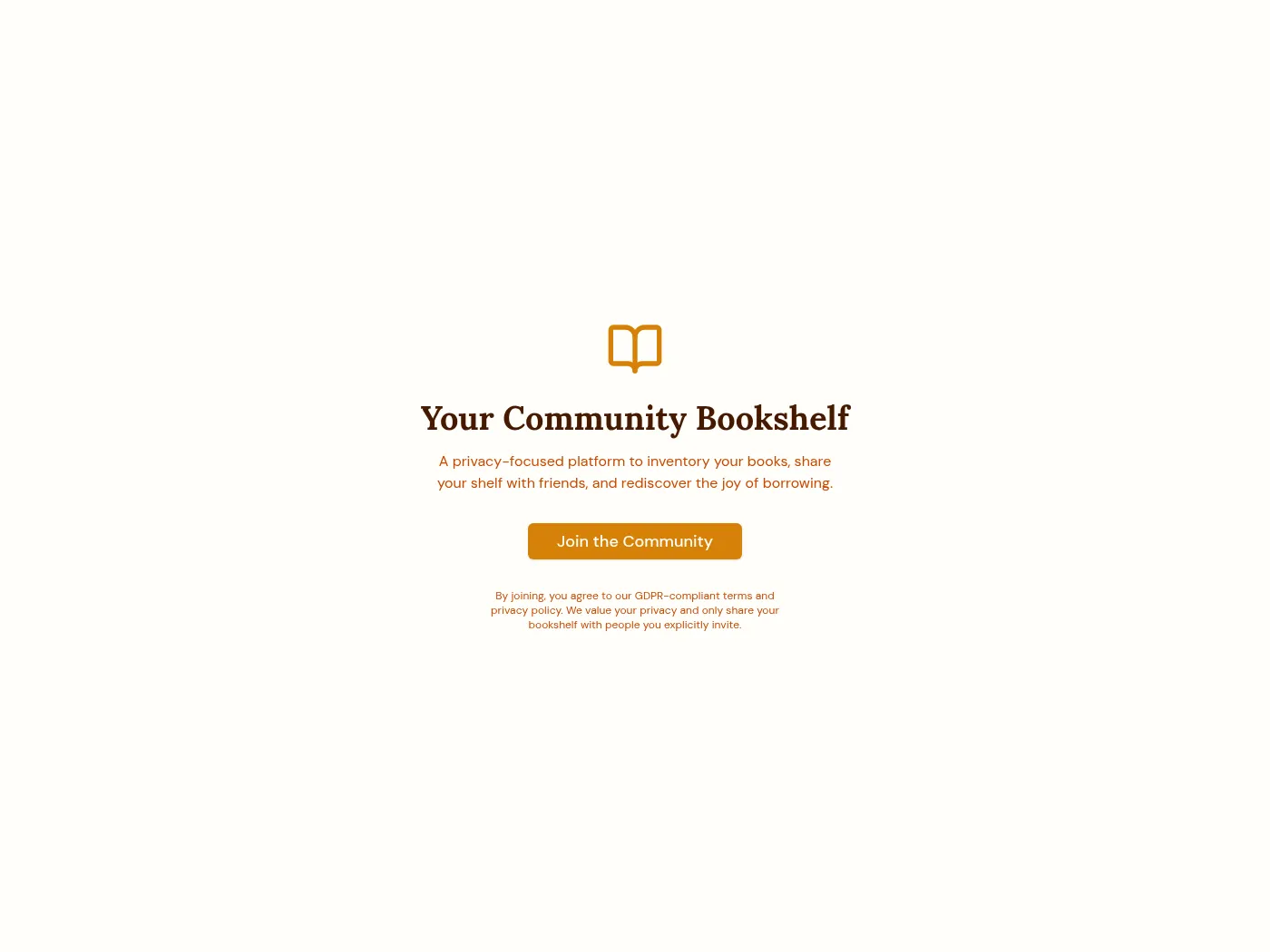 Community Bookshelf App