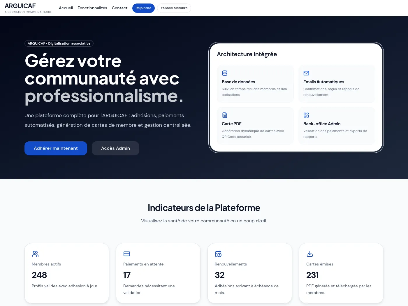 Arguicaf Community Platform