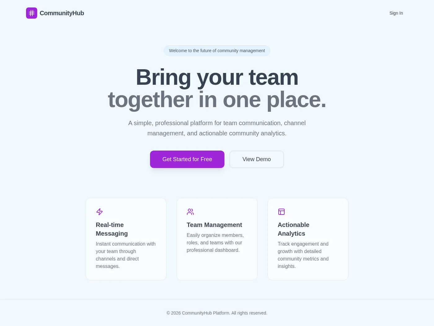 CommunityHub Platform