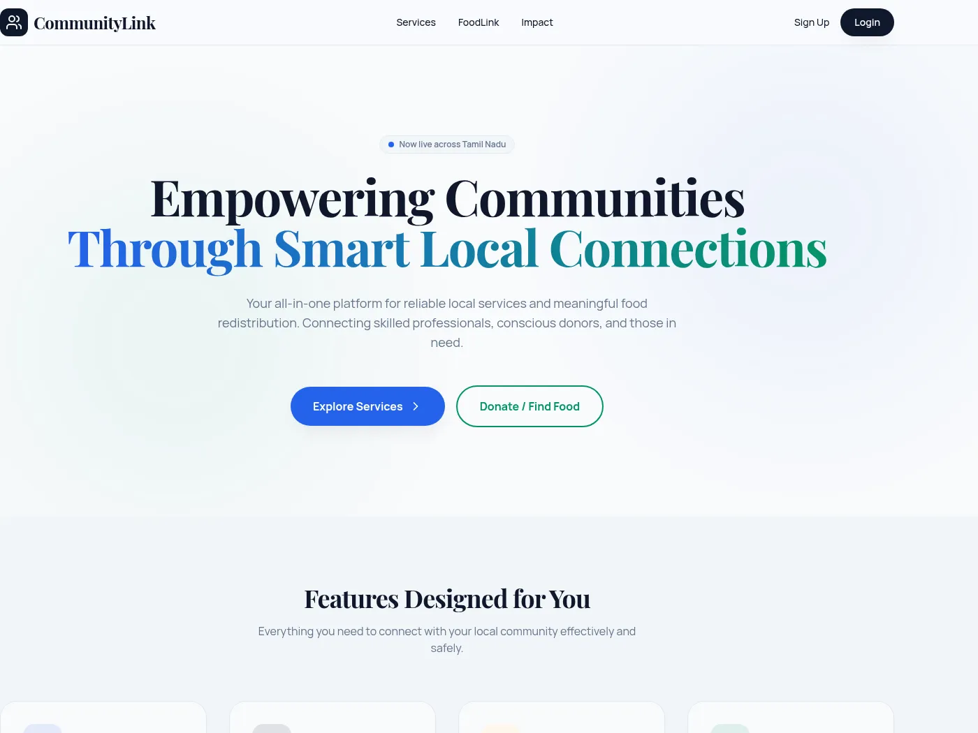 CommunityLink Platform UI