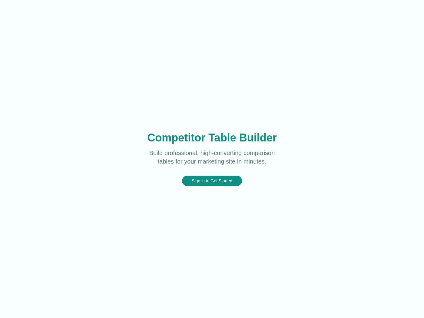 Competitor Table Builder