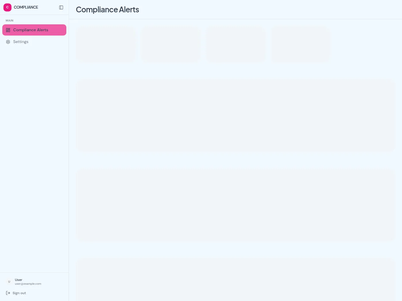 Compliance Alert Dashboard