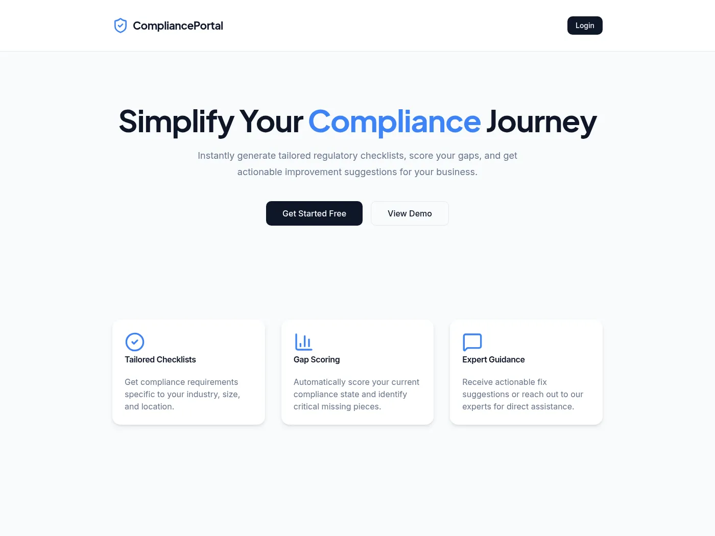 Compliance Checklist Portal