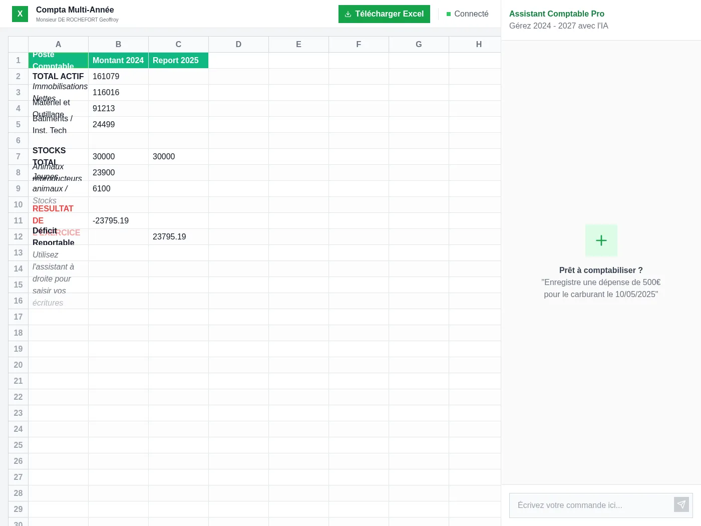 Compta Multi-Année Excel