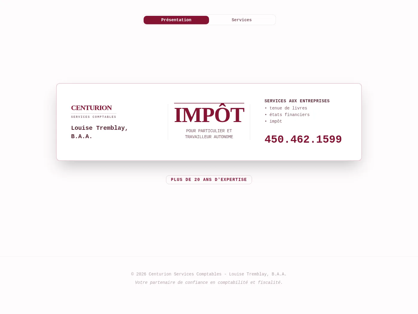 Comptable Showcase Web