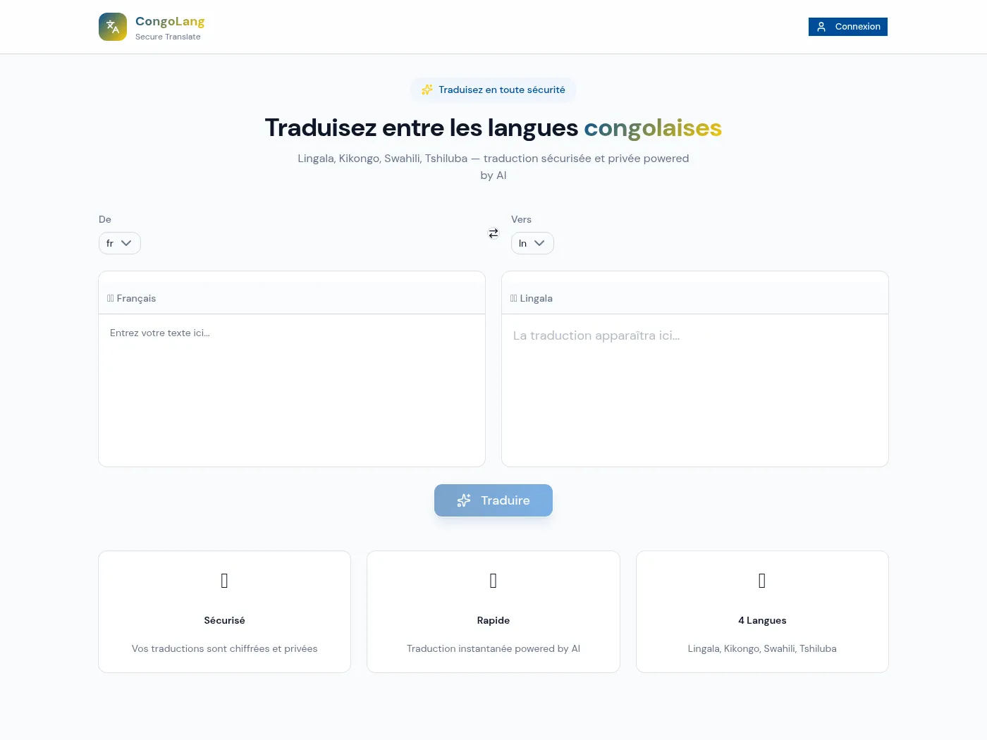 CongoLang Secure Translate