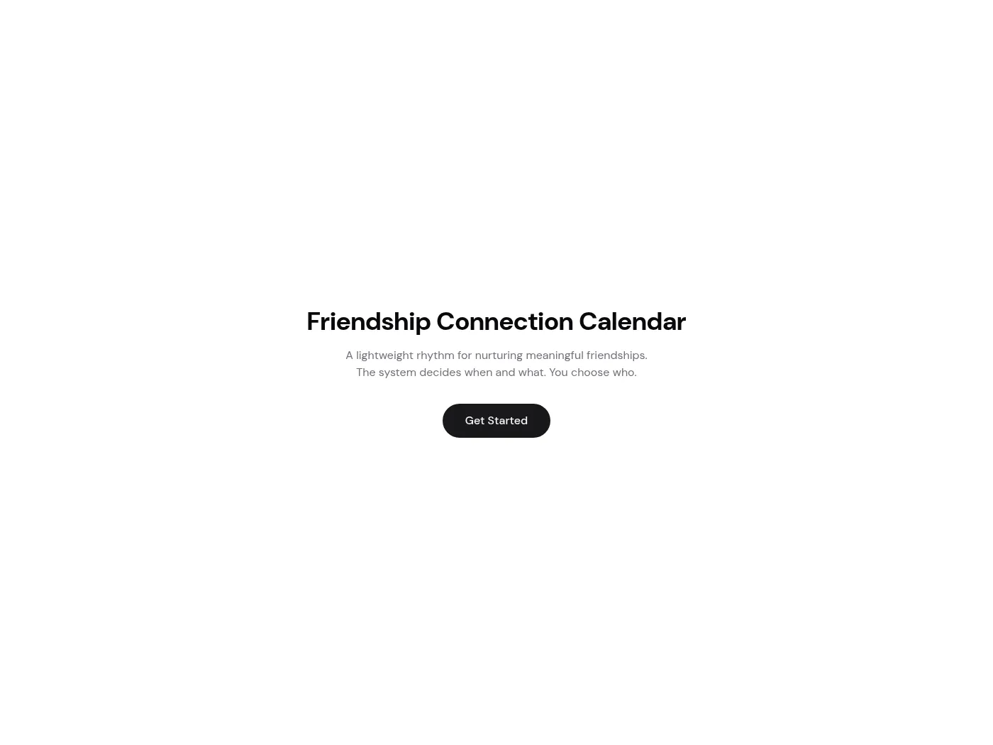 Friendship Connection Calendar
