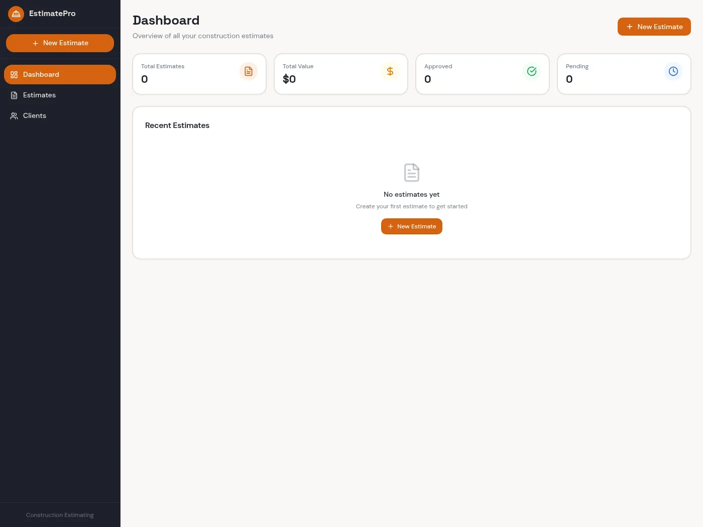 EstimatePro Web Portal