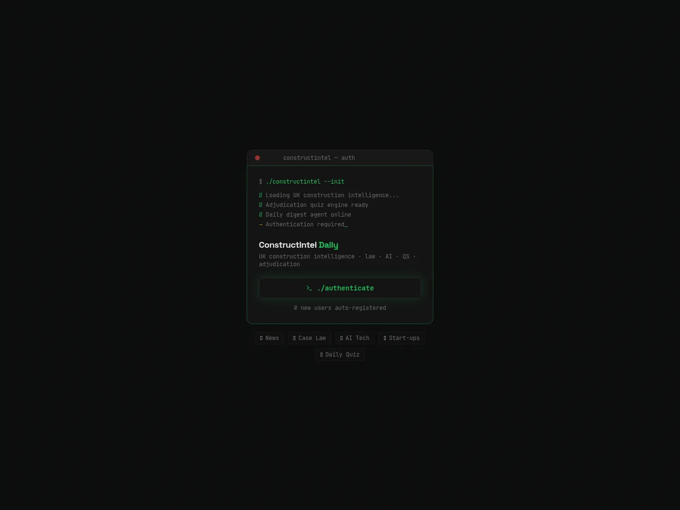 ConstructIntel Daily Agent