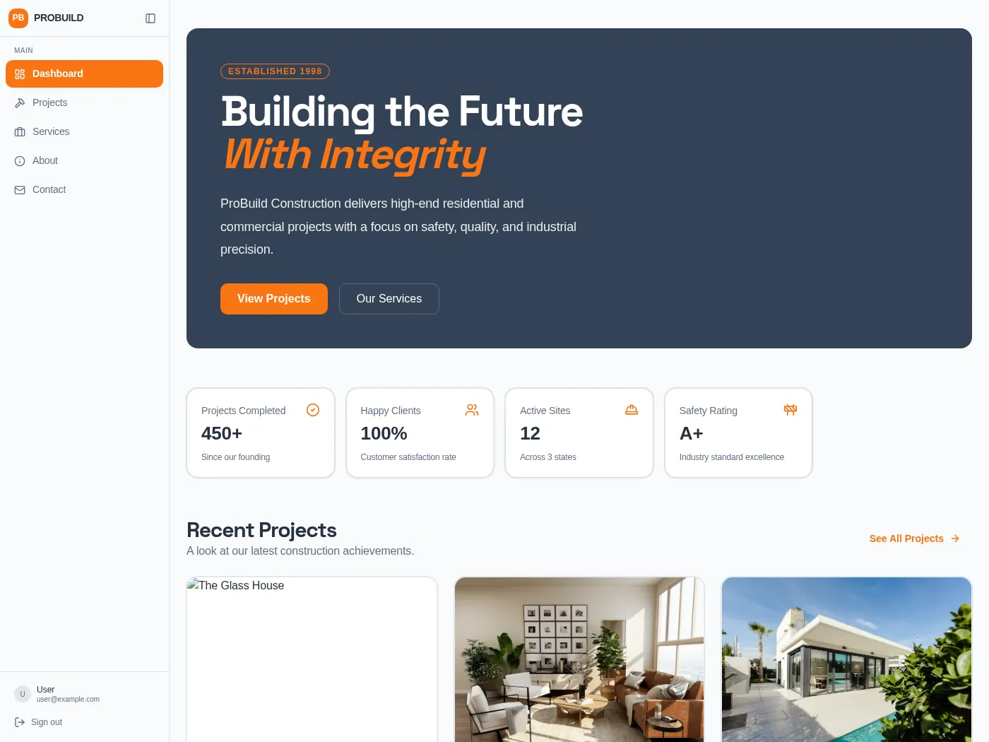 ProBuild Web Portal